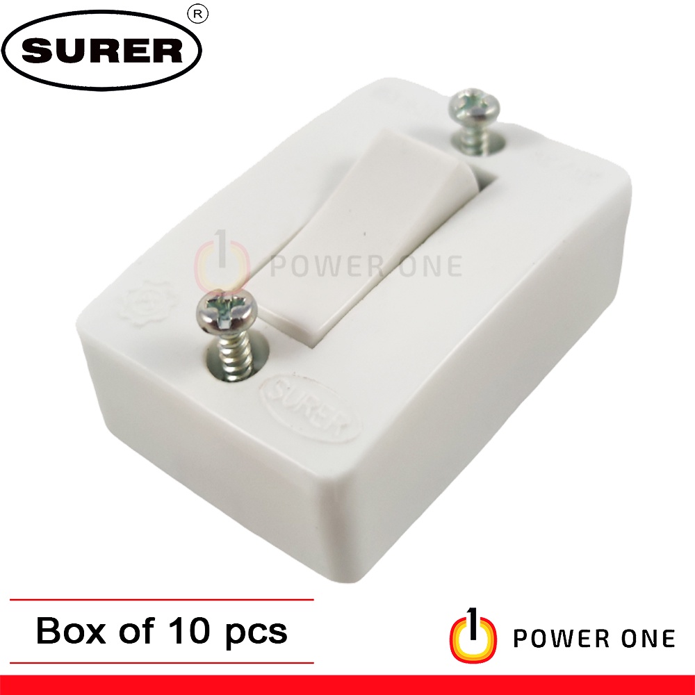Surer 418 3-Way Rectangular Switch, Surface Type [Box of 10pcs] (400 ...