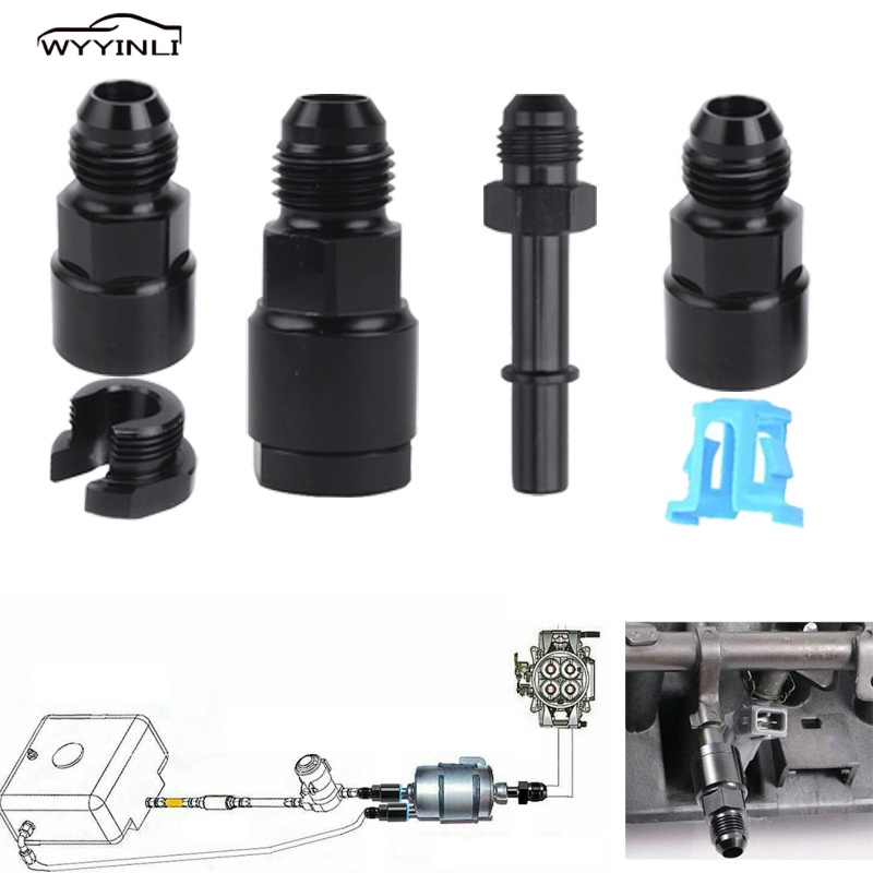 Fuel Rail Inlet Line Adapter Fitting for LS LS1 LS3-6AN To 3/8 5/16 AN8 ...