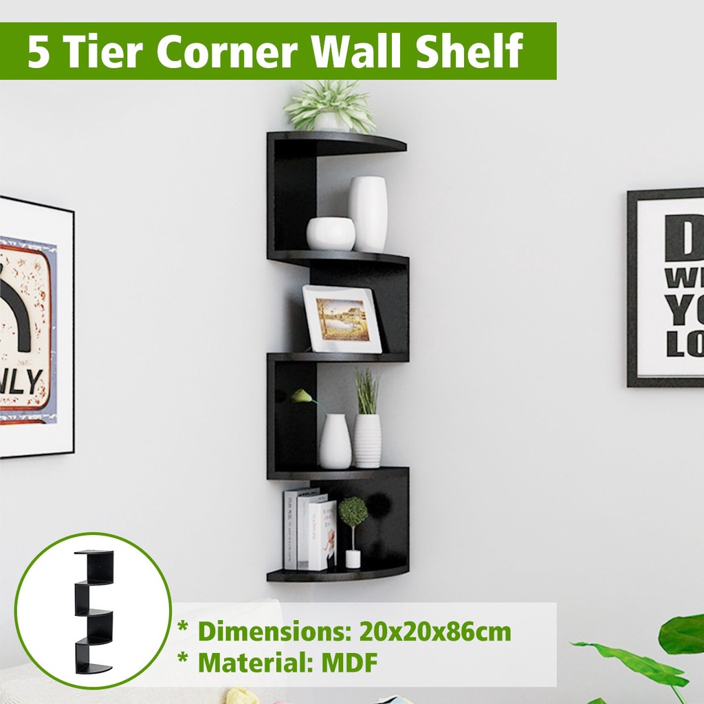 Modern Design 5 Tiers Corner Shelf Floating Shelves | Shopee Philippines