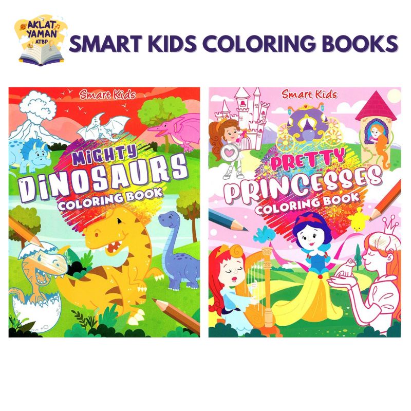 SMART KIDS COLORING BOOKS - Dinosaur OR Princesses | Shopee Philippines