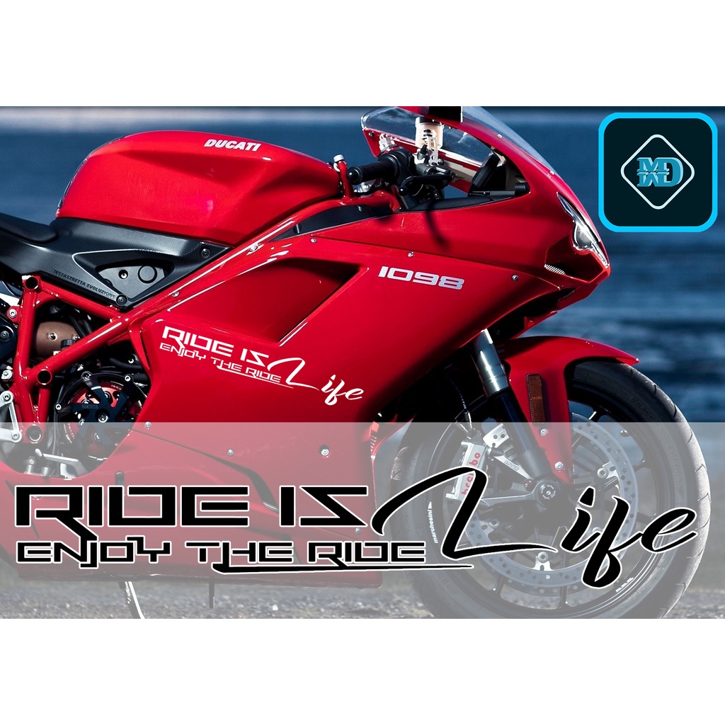 Ride is Life Stickers, 8 inches Length, Cut Out Sticker, Waterproof ...