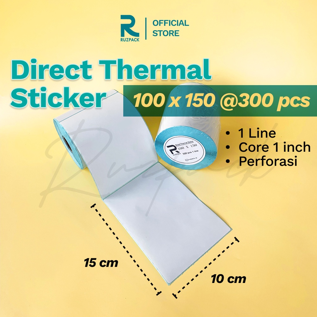 Direct Thermal Sticker [100x150 MM] Shipping Receipt Sticker Thermal ...