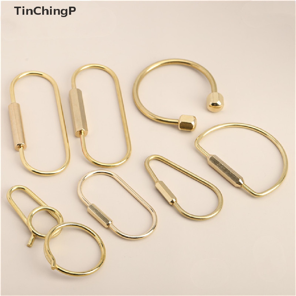 [TinChingP] Brass Keychain Screw Lock Camping Carabiner Key Ring ...