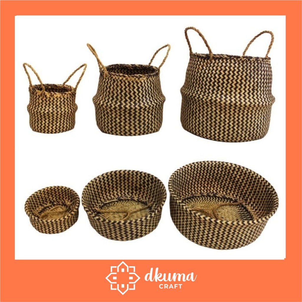Purun woven, chevron motif, purun basket, basket, pot cover, laundry ...