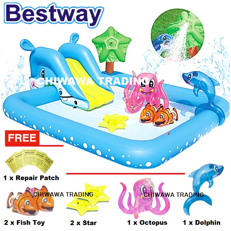 53052 Inflatable Swimming Pool Aquarium Playground Slide Octopus Water ...