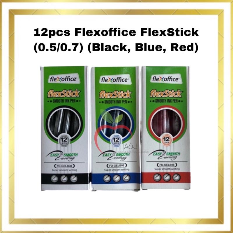 12pcs 0.5/0.7mm original Flexoffice flexstick smooth ink pen ballpen ...