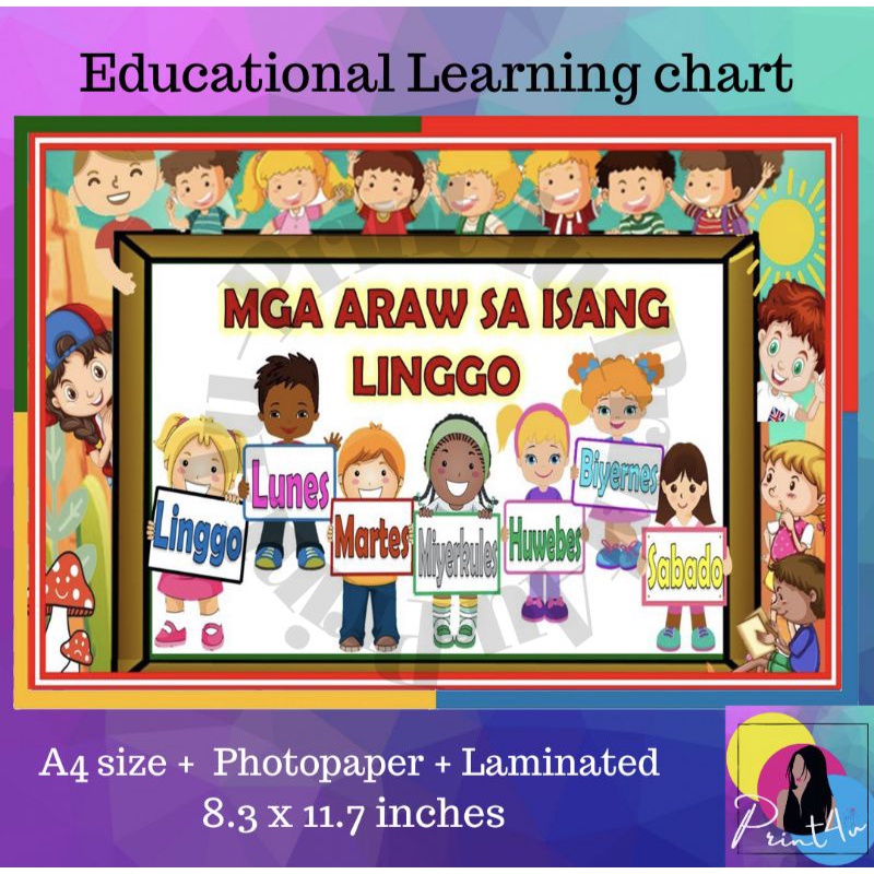 Mga Araw sa Isang Linggo Chart Laminated - Educational Learning ... Mga Araw sa Isang Linggo Chart Laminated - Educational Learning ...