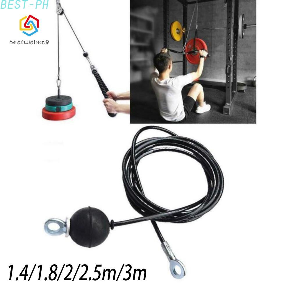 1.4/1.8/2/2.5M Steel Wire Rope Kit DIY Weight Multi Gym Cable Fitness ...