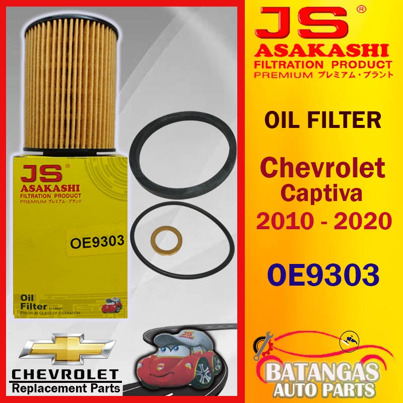 Oil Filter Chevrolet Captiva 2010 - 2020 JS Asakashi OE9303 | Shopee ...