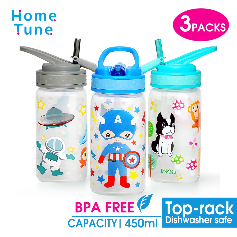 [3-Pack]Cute ladies Water Bottle for School Kids Girls, BPA FREE & Leak ...