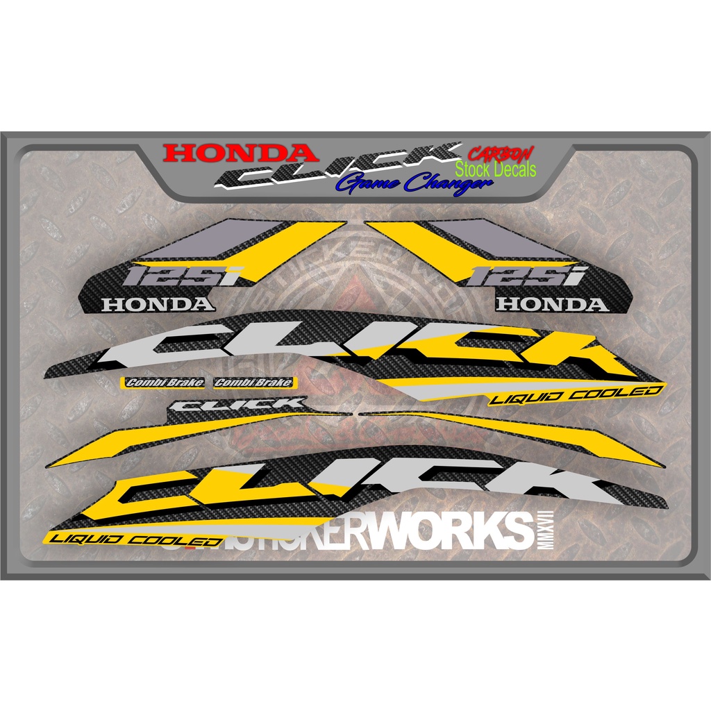 HONDA CLICK 125 GAME CHANGER STOCK DECALS (CARBON FIBER EDITION ...