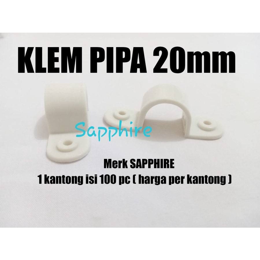 20mm conduit clamp contains 100 pcs white SAPPHIRE / 20mm conduit pipe ...