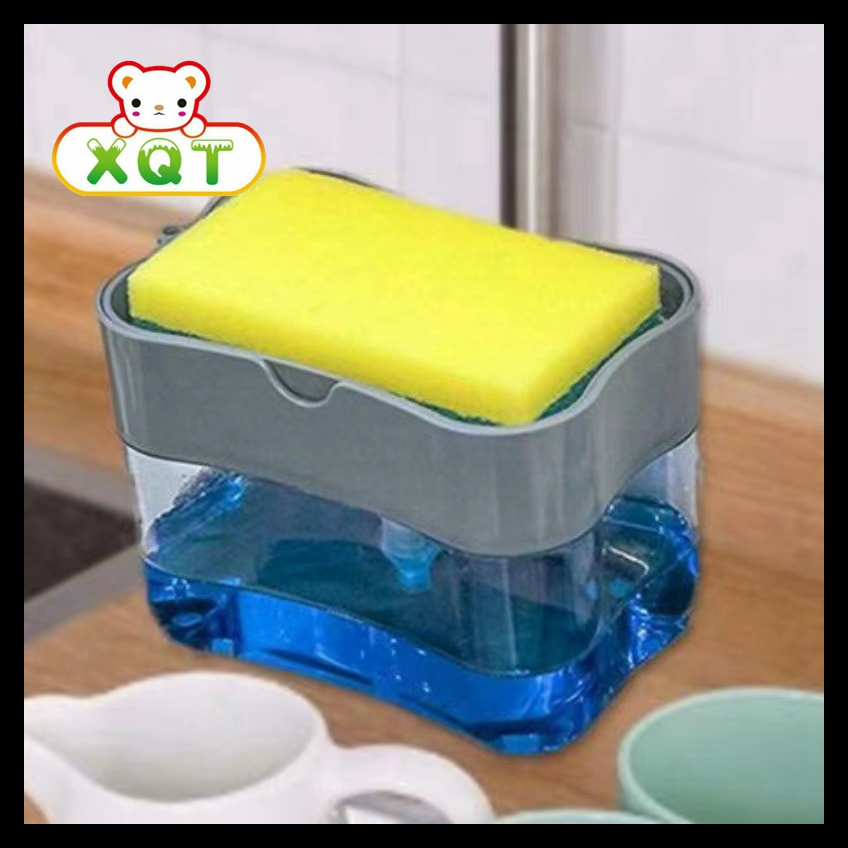 ⚡️ XQT COD ⚡️Portable Manual Dishwashing Soap Container With Sponge ...