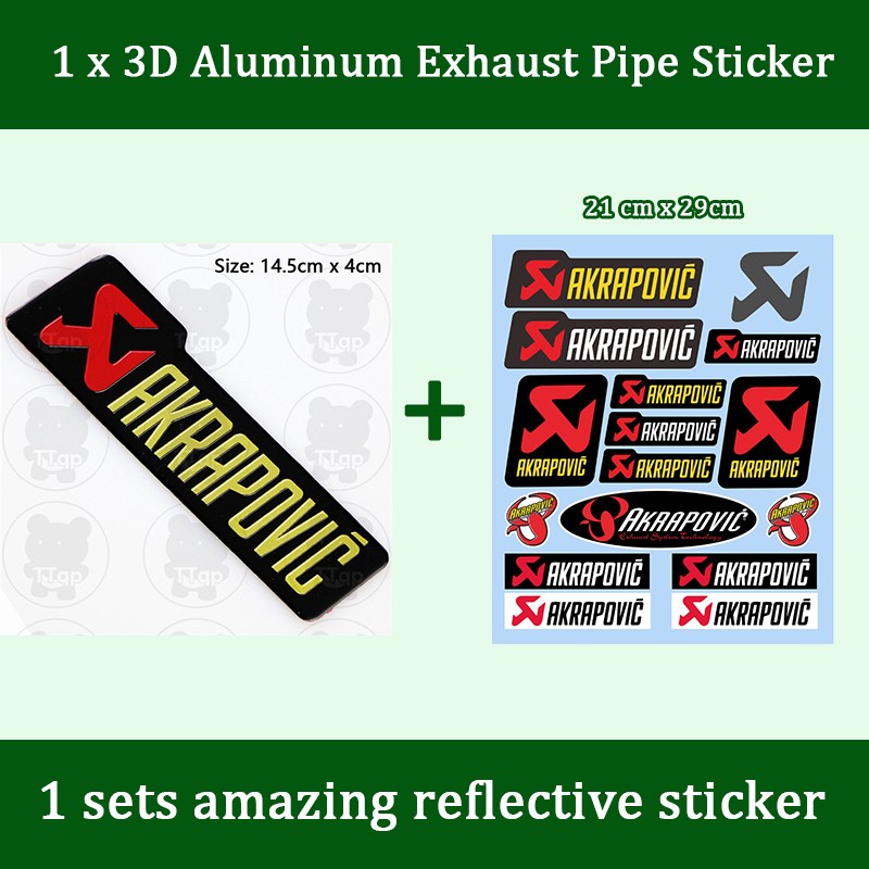 Heat-resistant moto Exhaust Pipe Sticker + Reflective Decal | Shopee ...