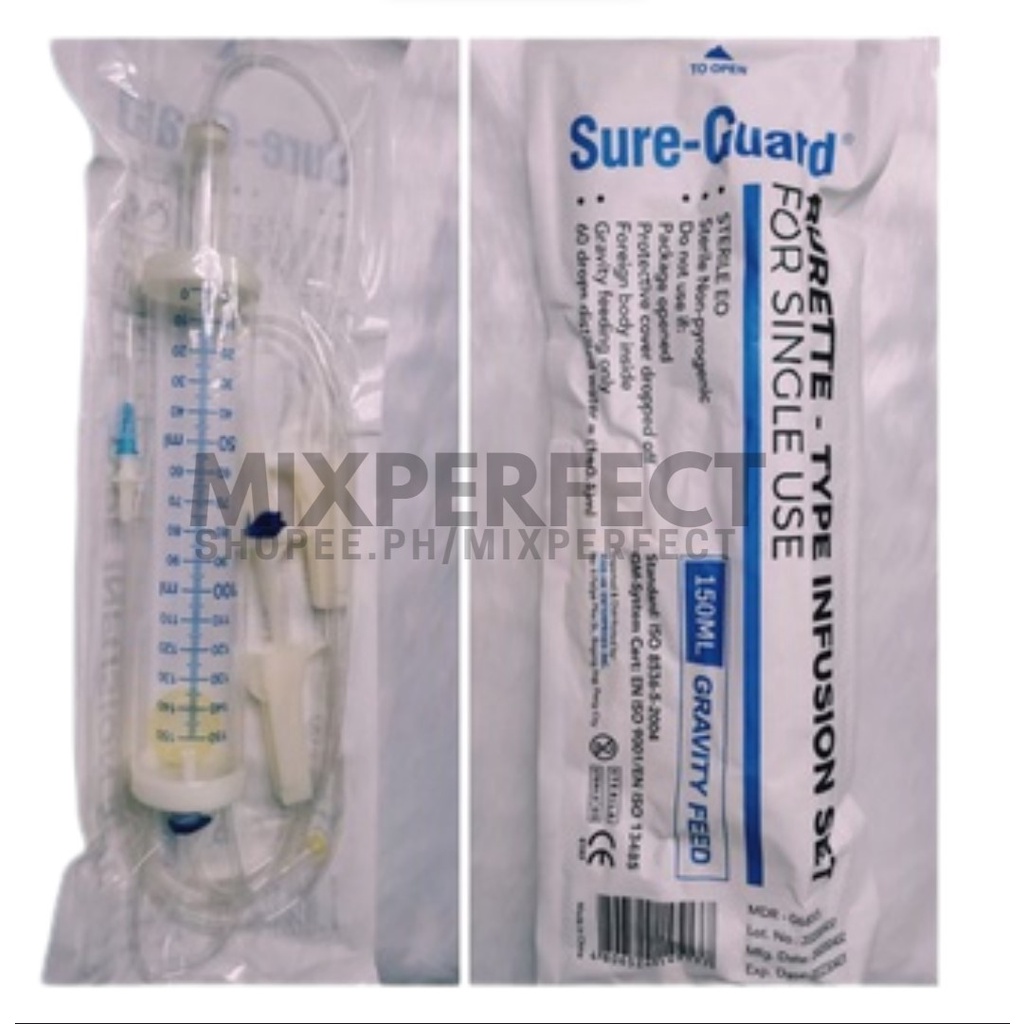 (MIX-J) Sure-Guard Burette-Type Infusion Set / Soluset (150mL) | Shopee ...