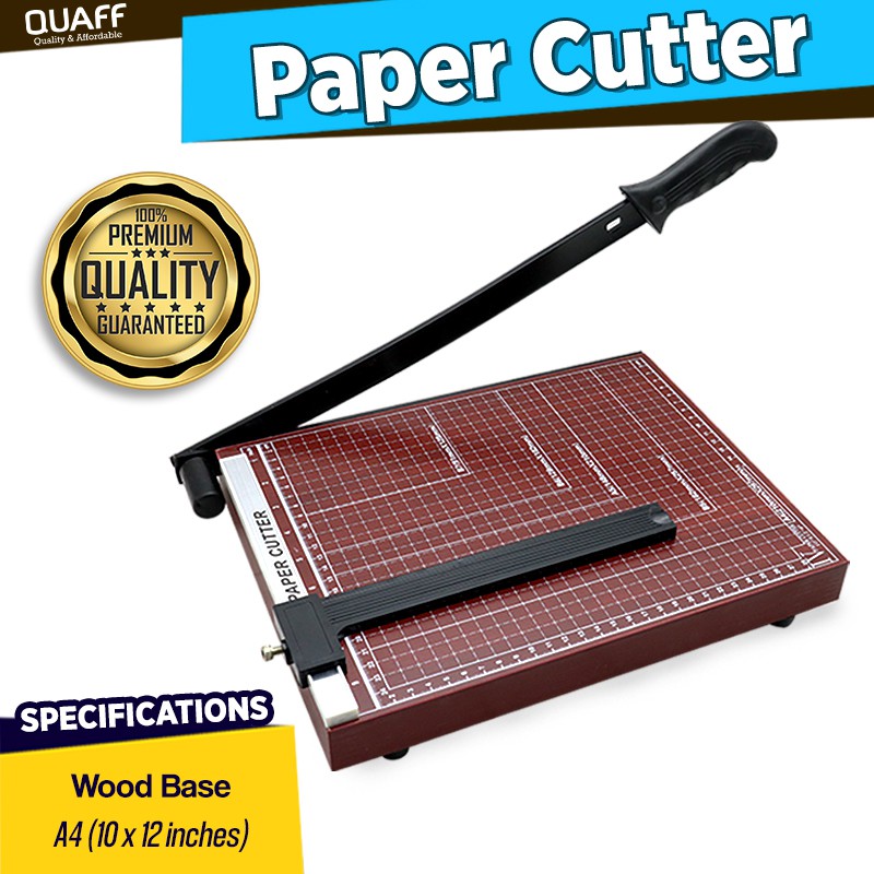 QUAFF Paper Cutter Metal & Wood Base A4 | A5 | B4 | A3 Size | Shopee ...