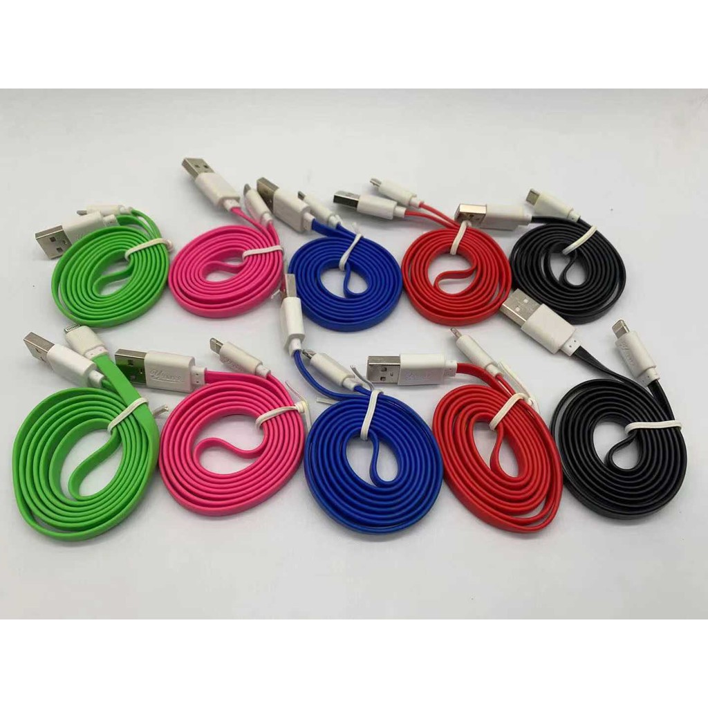 Color noodle data cable usb 1m Android and IOS mobile data cable ...