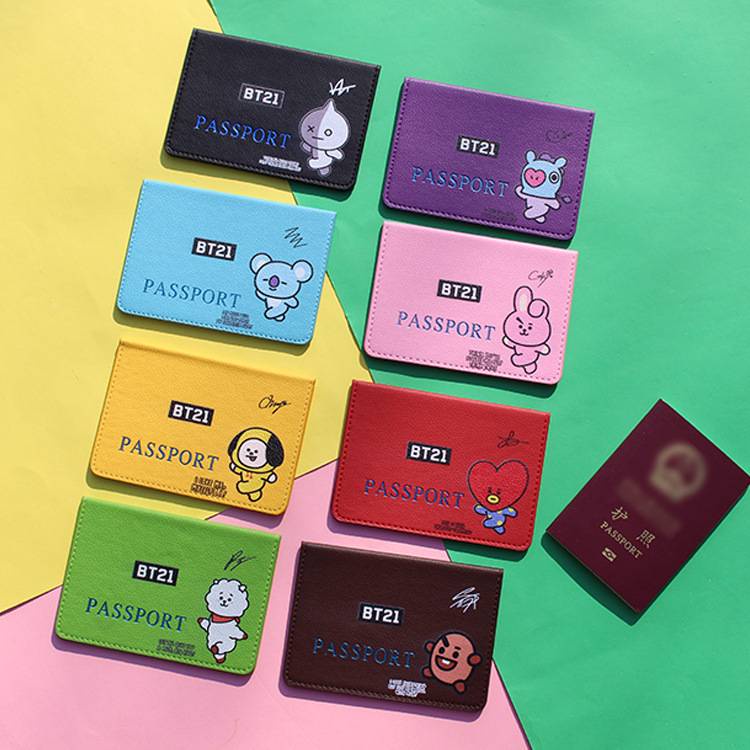 BTS BT21 Leather Passport Holder Passport case | Shopee Philippines
