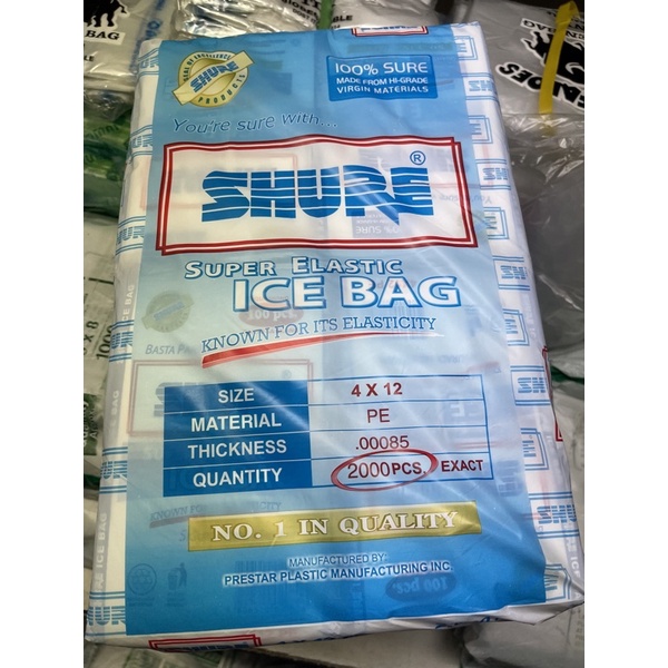 [20 packs] 2000pcs 4x12 SHURE Plastic Ice Bag | Shopee Philippines