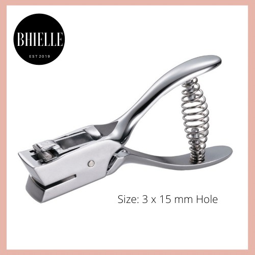 Silver Metal Handheld Slot Puncher ID SLOT Card Photo Badge Hole Punch ...