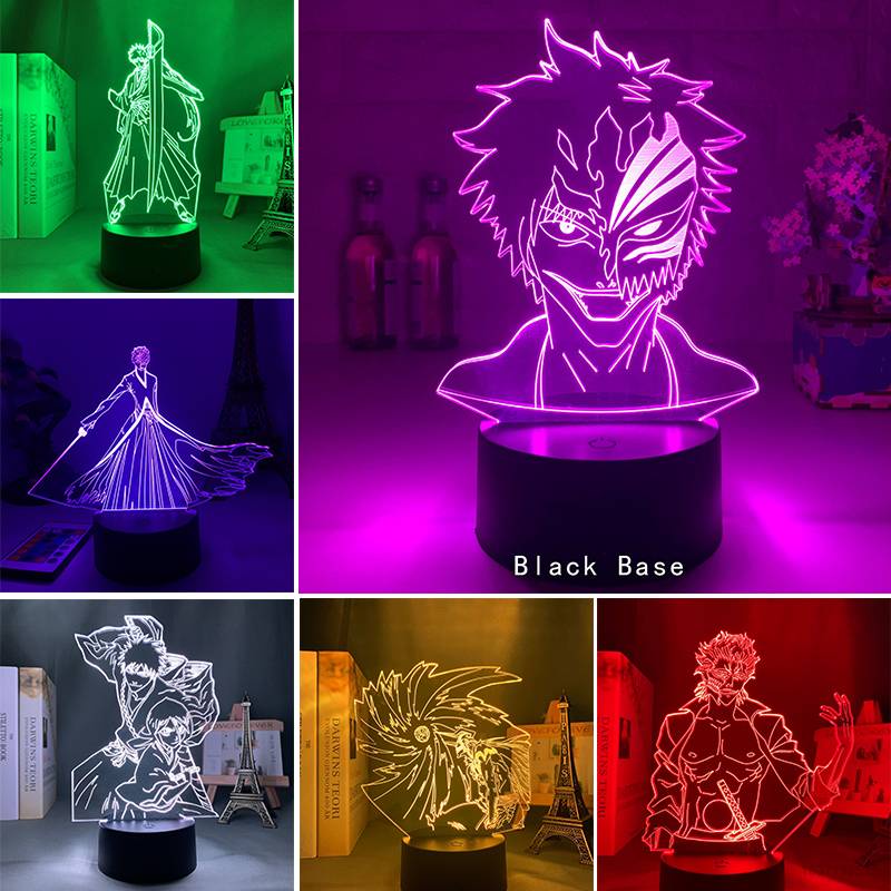 BLEACH Night Light Lamp LED Touch Remote Acrylic USB Anime Lighting ...