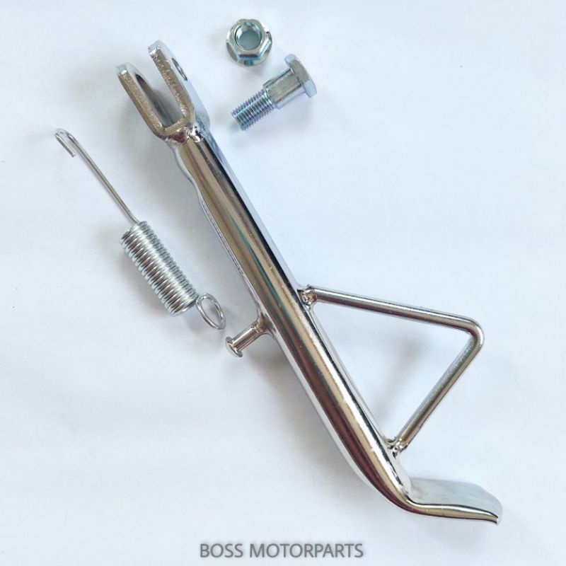 Motorcycle Universal Side Stand Chrome w/ spring, bolt, nut 20cm, 18cm ...