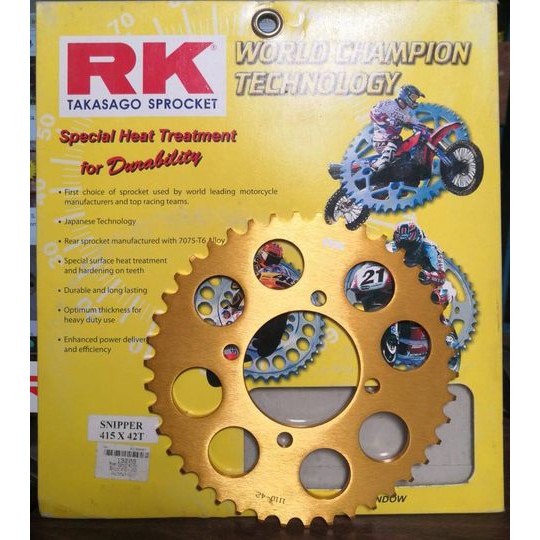 ⭐RK RACING Sprocket Aluminum Sniper135 415 Gold | Shopee Philippines