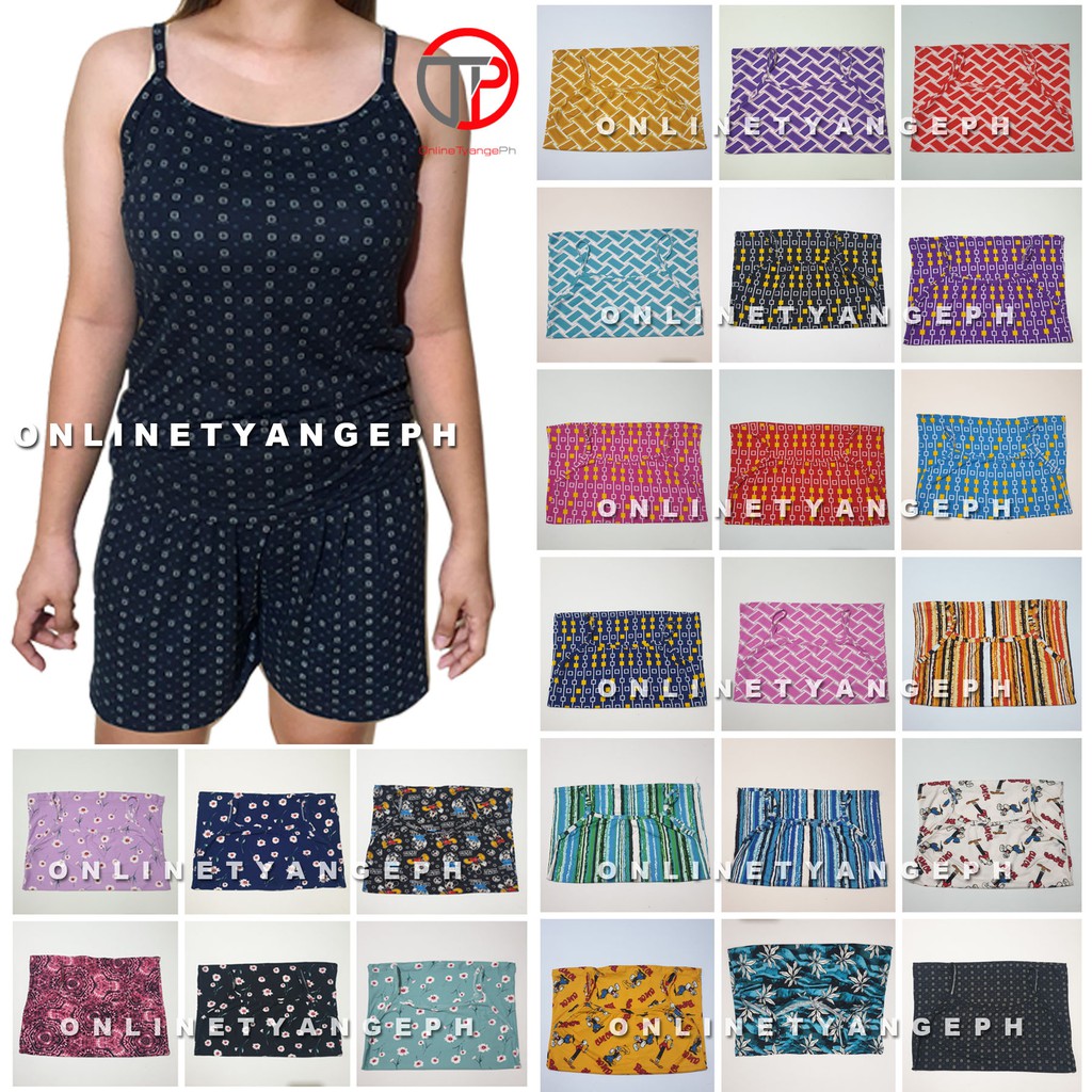 OnlineTyange PLUS SIZE TERNO SPAGHETTI SANDO AND SHORT FITS MEDIUM UP ...