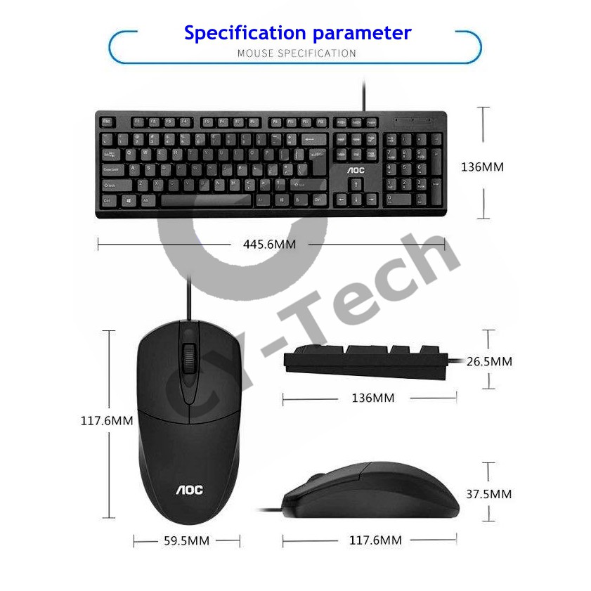 【XMT】AOC KM160 wired keyboard mouse set | Shopee Philippines