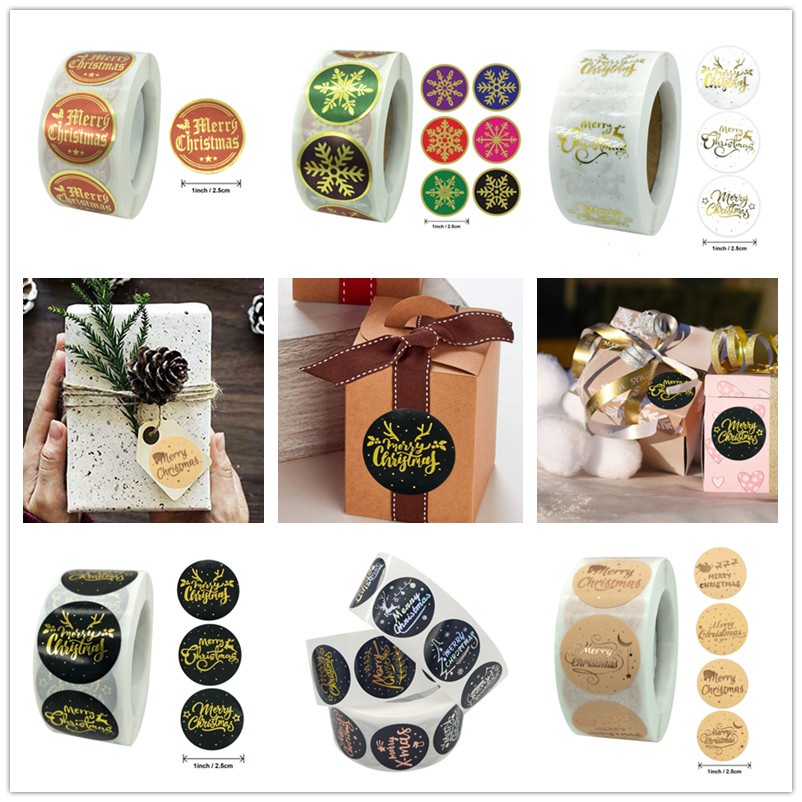 Merry Christmas Sticker Gift Package Decoration Sealing Stickers for ...