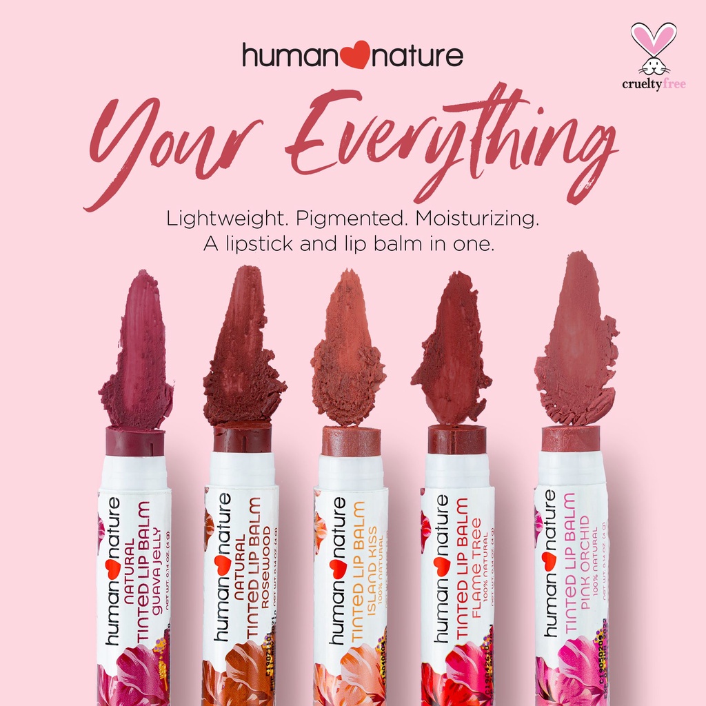 Human Nature Tinted Lip Balm 4g 100 Natural Moisturizes Cools And Protects Lips From Chapping