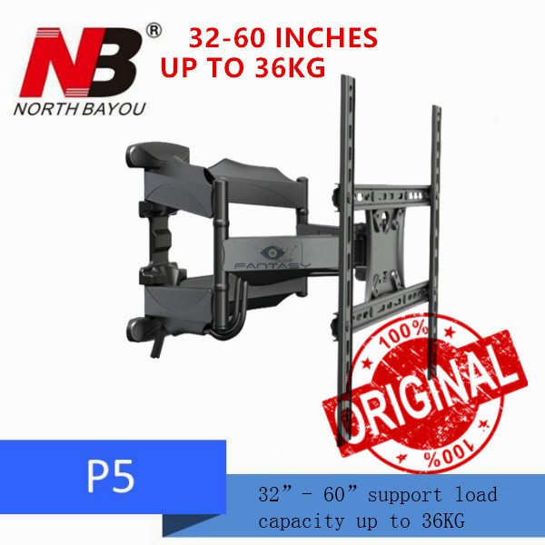 NB NORTH BAYOU P5 32 TO 60 INCH FULL MOTION TV WALL MOUNT BRACKET WITH ...