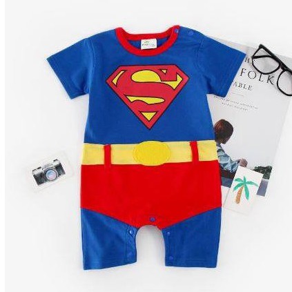 Baby Superhero Superman Costume With Cape Birthday Party Outfit ...