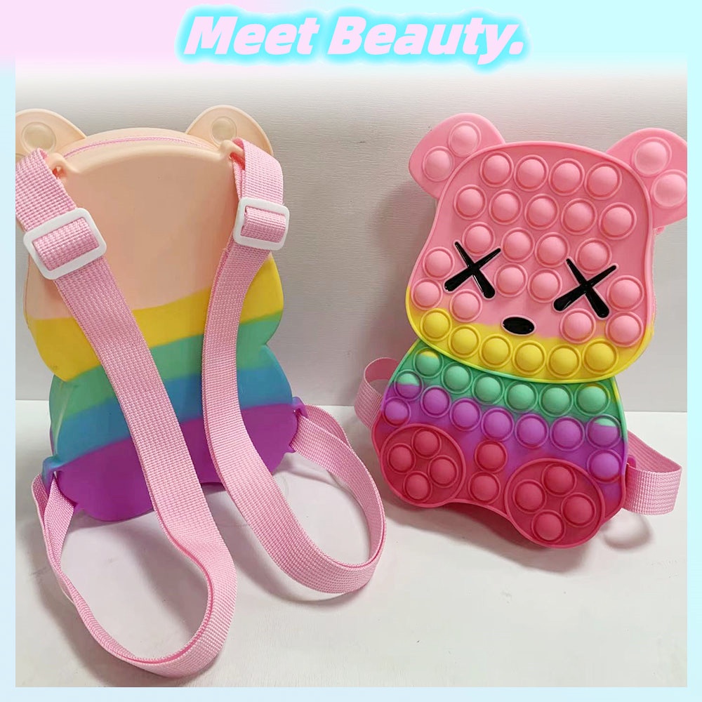 Pop It Gloomy Backpack for Girls Boys Pop Bookbag Rainbow Fidget ...