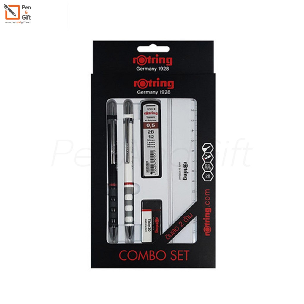 rotring Mechanical Pencil Set (5pcs/Set) Combo -Legged Pen Ruler Eraser ...