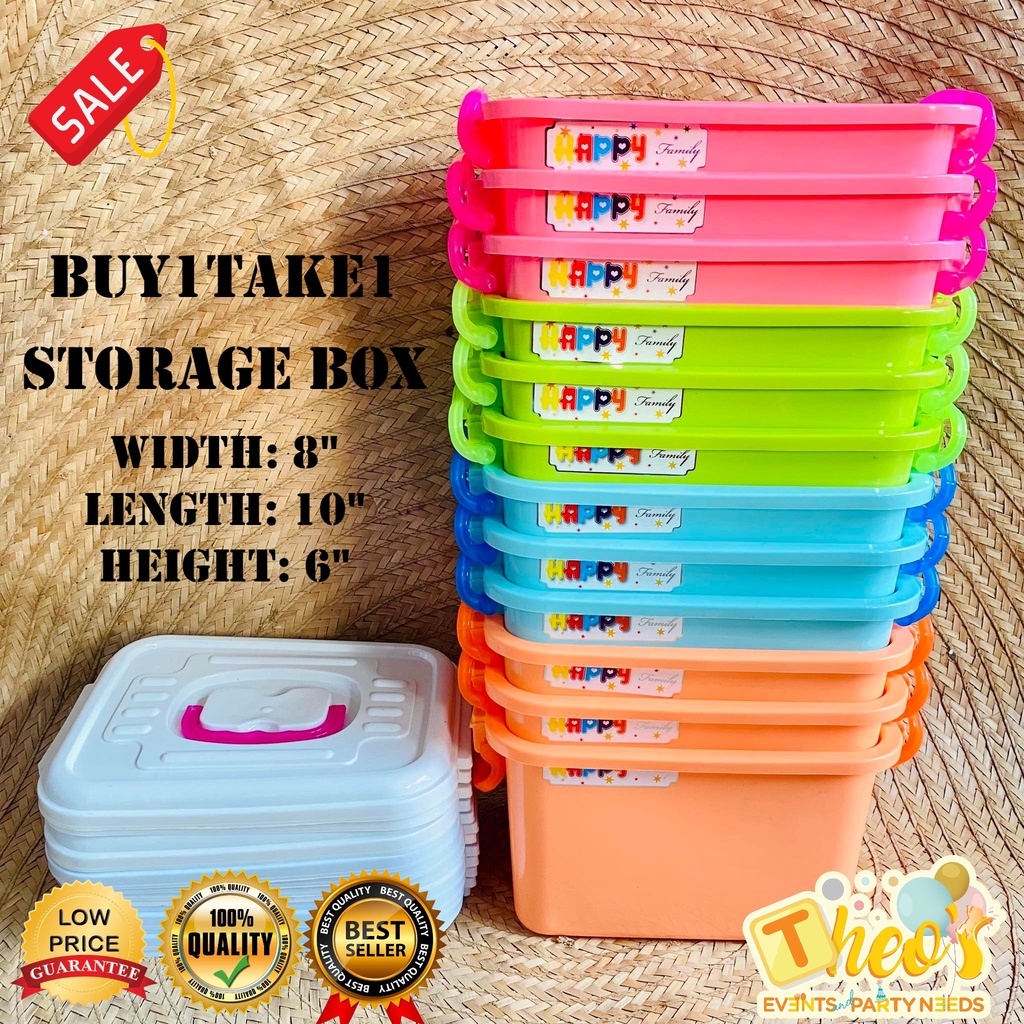 BUY 1 TAKE1 4liters Storage Box Plastic MultiPurpose Organizer home ...