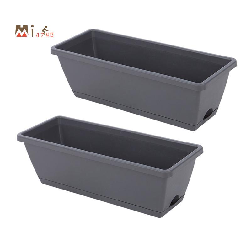 2 Packs Self Watering Planters Rectangular Plant Pot, ern Decorative ...