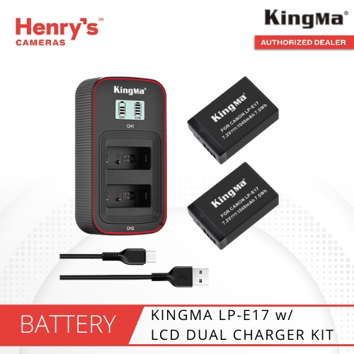 Kingma Lp-E17 Battery 2pcs 1040mah And Lcd Dual Charger Kit | Shopee ...