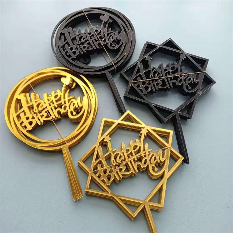 10pcs/Set Acrylic Cake Decorating Birthday Cake Topper Acrylic Cake ...