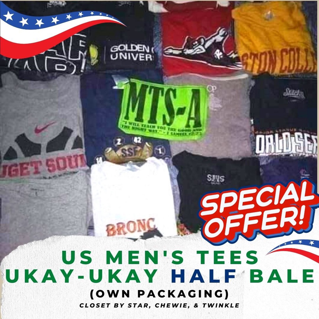 ULTIMA US Bale Men's Tees Ukay-ukay HALF Bale (Own Packaging) | Shopee Philippines
