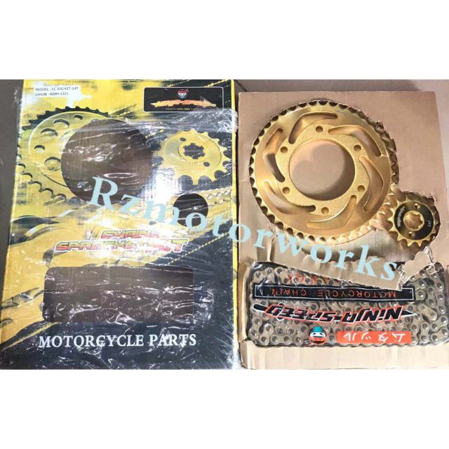 motorcycle chain sprocket set sniper 150 MX KING gold | Shopee Philippines