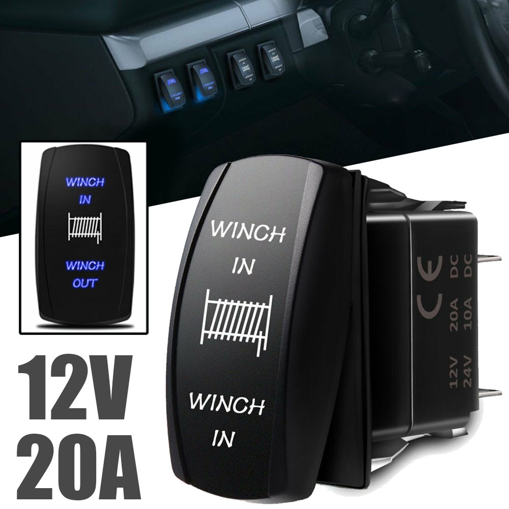 Mictuning Momentary Laser Rocker 7pin Switch LED Light Blue Winch IN ...