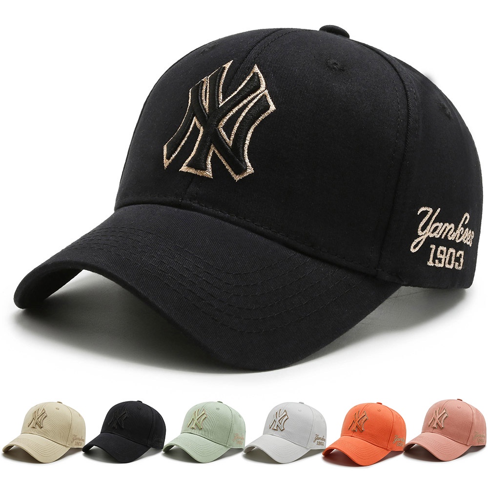 High quality cotton cap with black embroidery baseball cap | Shopee ...