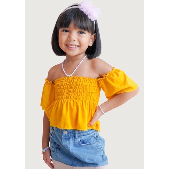 Kids Ootd / Kids Off Shoulder Top / Kids off shoulder peplum top 1-3 ...
