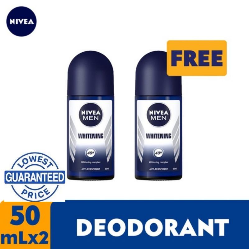 Buy 1 Take 1 Nive@ Men Deodorant Brightening Anti-Perspirant Roll-on, 50ml | Shopee Philippines