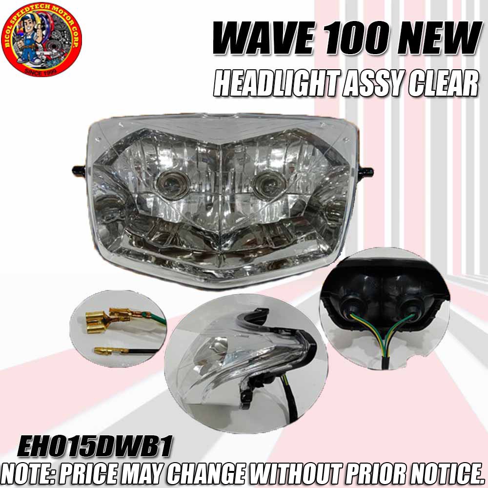 WAVE 100 NEW HEADLIGHT ASSY CLEAR (EH015DWB1) | Shopee Philippines