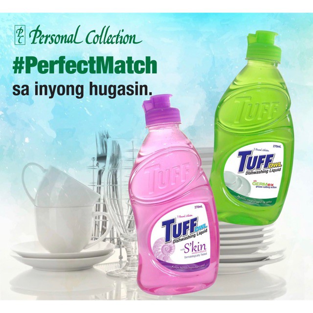 Tuff dishwashing liquid (DWL) (S'kin moisturizer, germex grease-cutting ...