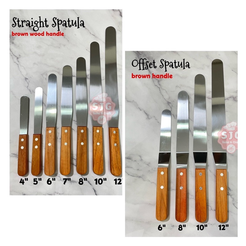 straight spatula offset spatula stainless wooden handle | Shopee ...