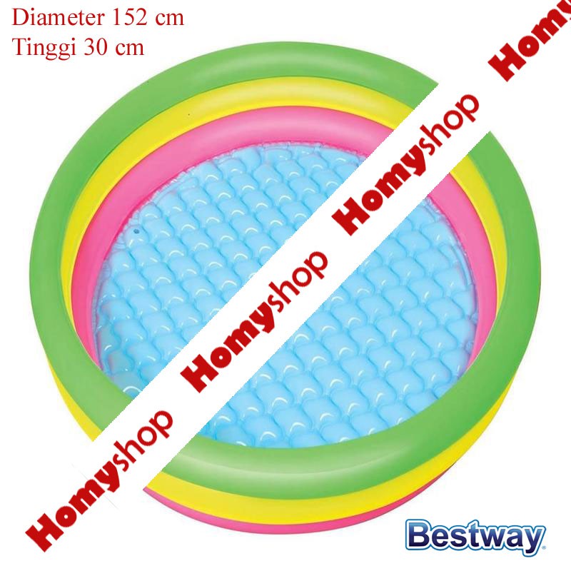 Bestway Brand Swimming Pool/RAINBOW Children's Pool 51103 3 Rings Size ...
