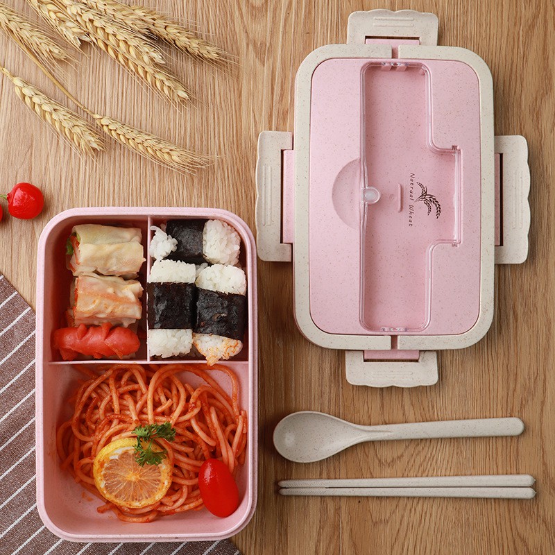 Zouyu# Natrual Wheat Straw Spoon Fork Dinnerware Food Storage Container ...